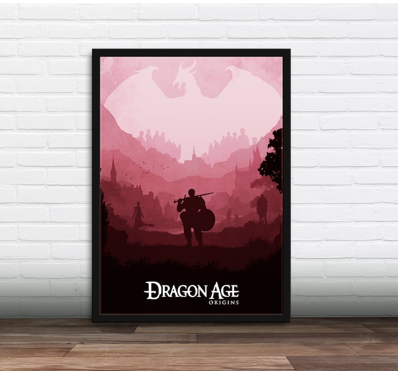 Minimalist Video Game Poster - Dragon Age Origins, Art Print, Gamer ...