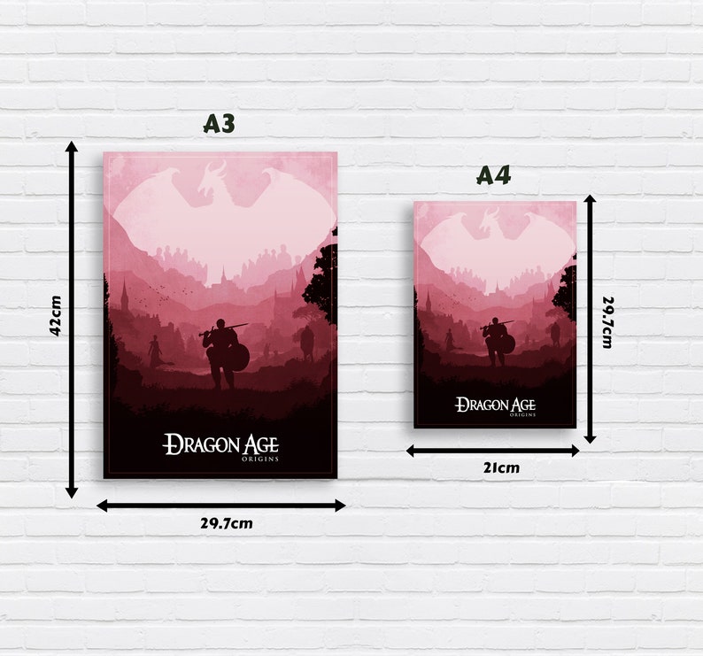 Minimalist Video Game Poster - Dragon Age Origins, Art Print, Gamer ...