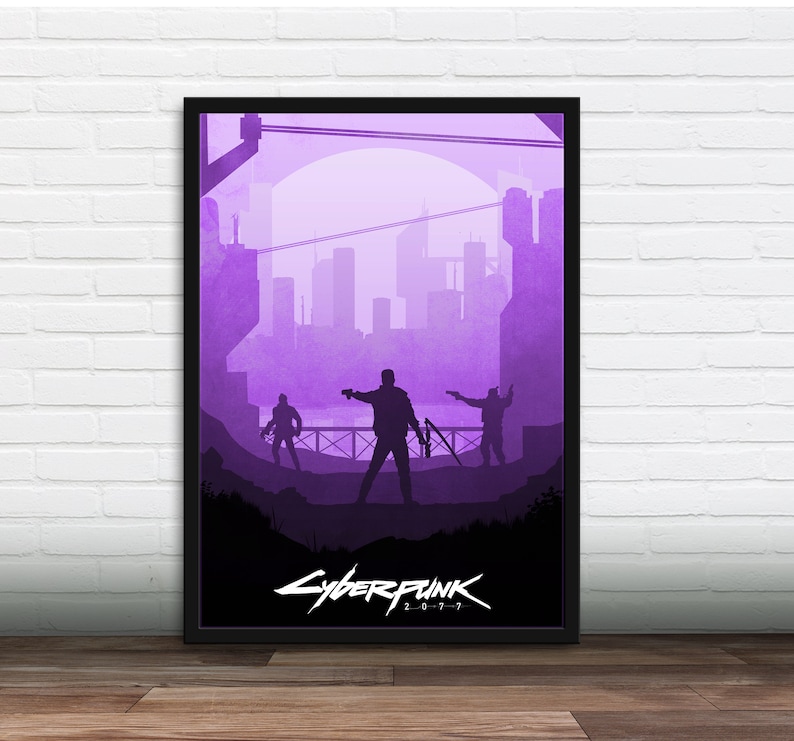 Minimalist Video Game Poster - Cyberpunk, Art Print, Gamer Gift, Gift ...