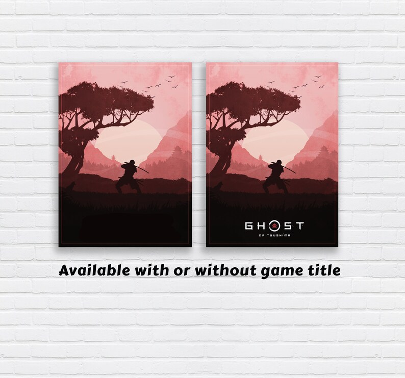 Minimalist Video Game Poster - Ghost of Tsushima, Art Print, Gamer Gift ...