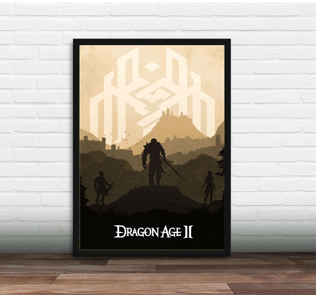 Minimalist Video Game Poster - Dragon Age 2, Art Print, Gamer Gift ...