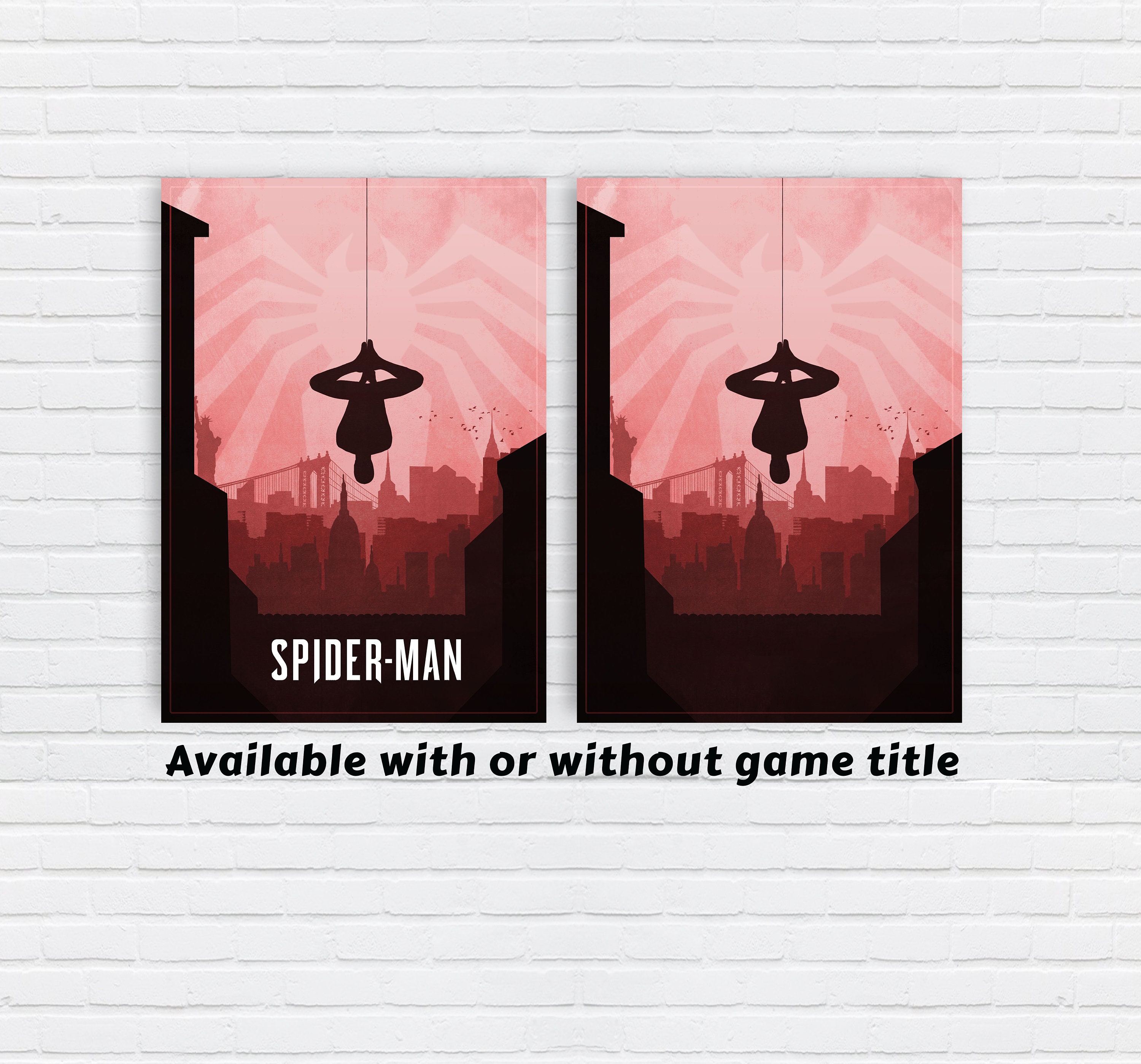 Minimalist Video Game Poster - Spiderman , Art Print, Gamer Gift, Gift ...