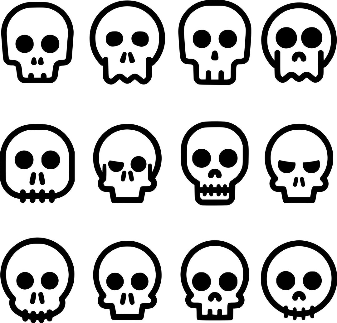 Halloween Skulls Bundle Instant Downloads SVG, PNG, JPG, Pdf, Tiff ...