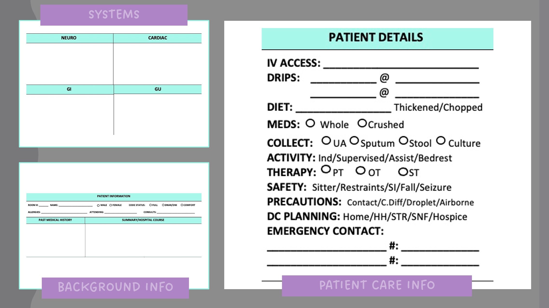 Printable Nursing Brain Bundle - Etsy