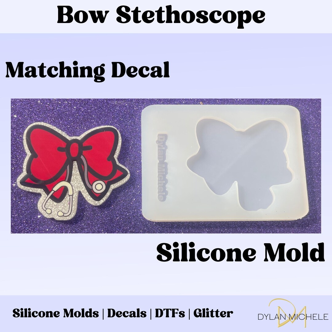 Silicone Mold - Bow Stethoscope- Decal and Mold Combo - Resin Mold ...