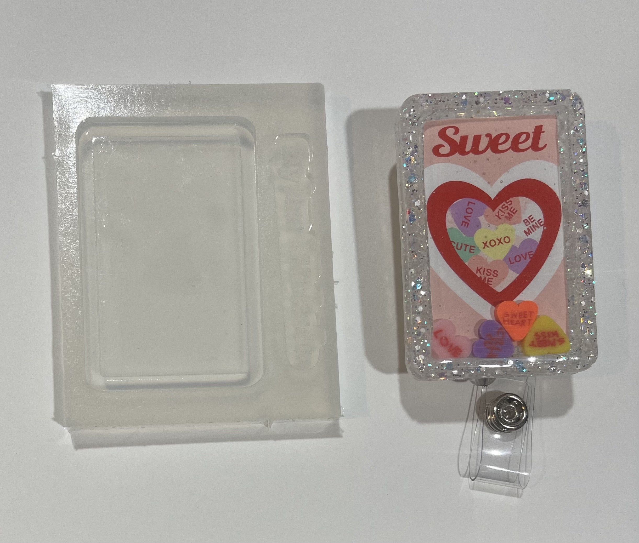 Mold Only | Shaker Rectangle Silicone Mold | Badge Reel | Shaker ...