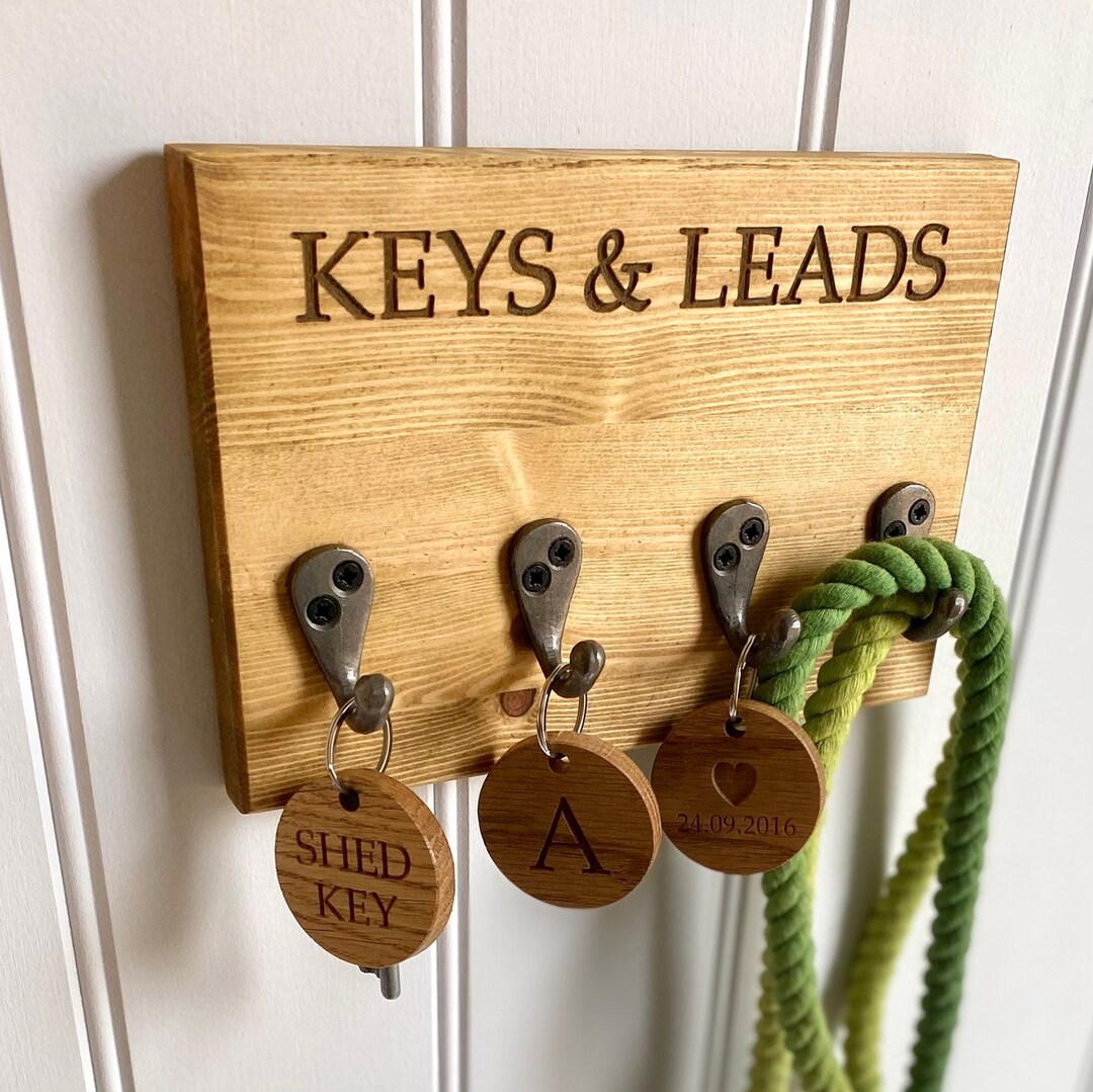 KEYS & LEADS Engraved Key Rack | Handmade Key Organiser | Bespoke Key ...