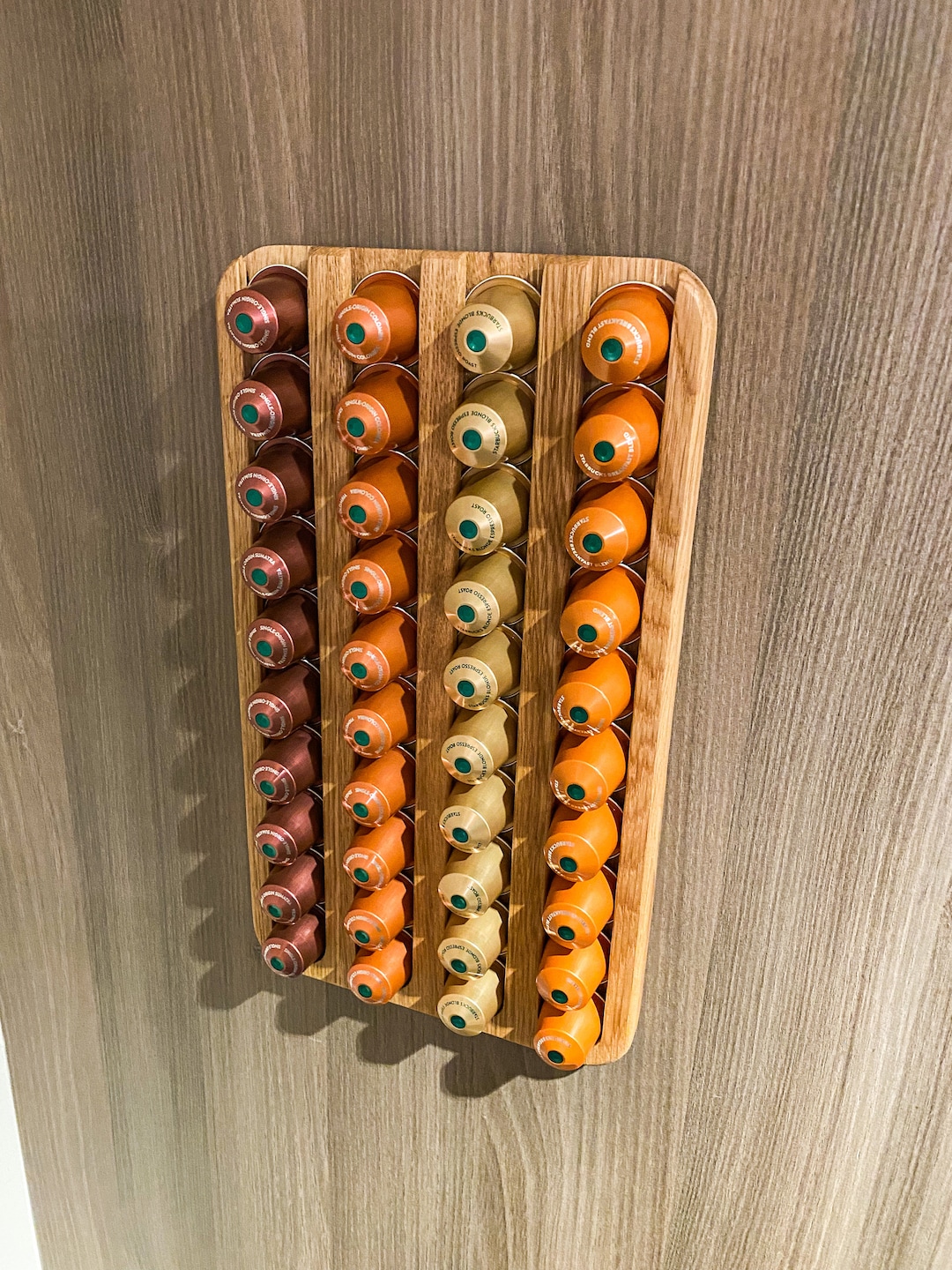 Nespresso® Coffee Pod Holder - Solid Oak | Coffee Pod Organiser ...