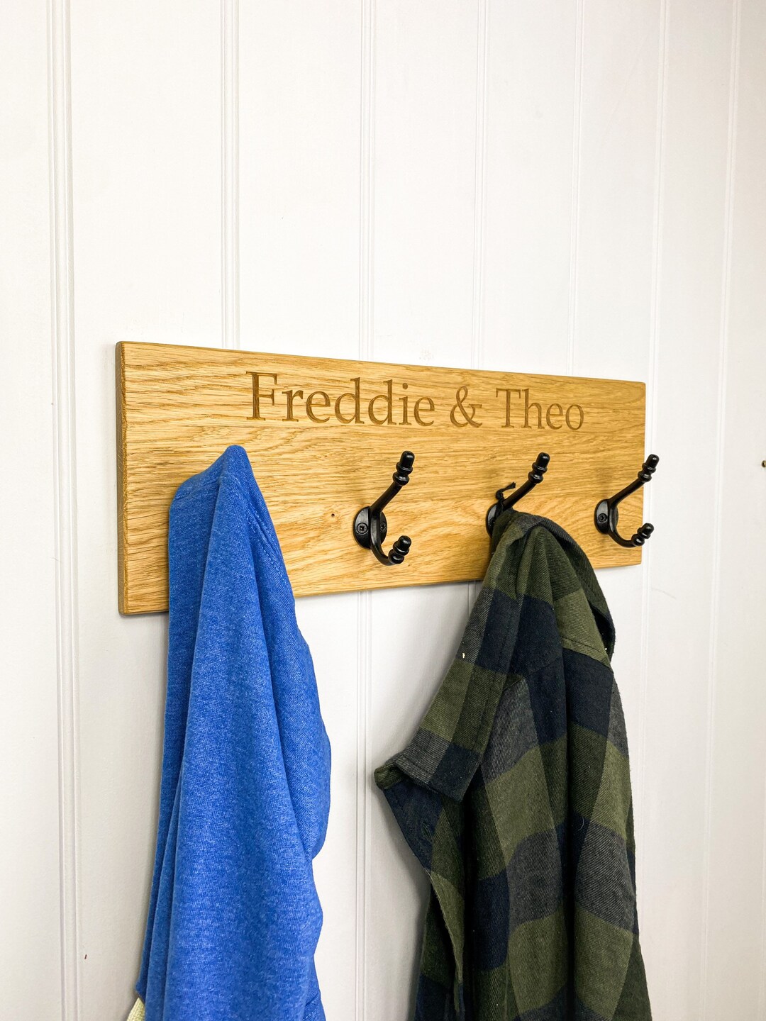 Children’s Oak Coat Hook Rail | Handmade Coat Hanger | Bespoke Gift ...
