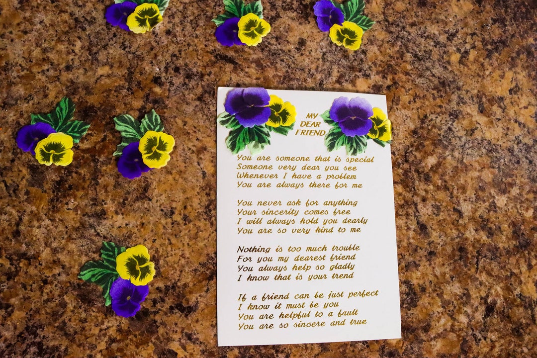 My Dear Friend Poem - Etsy UK