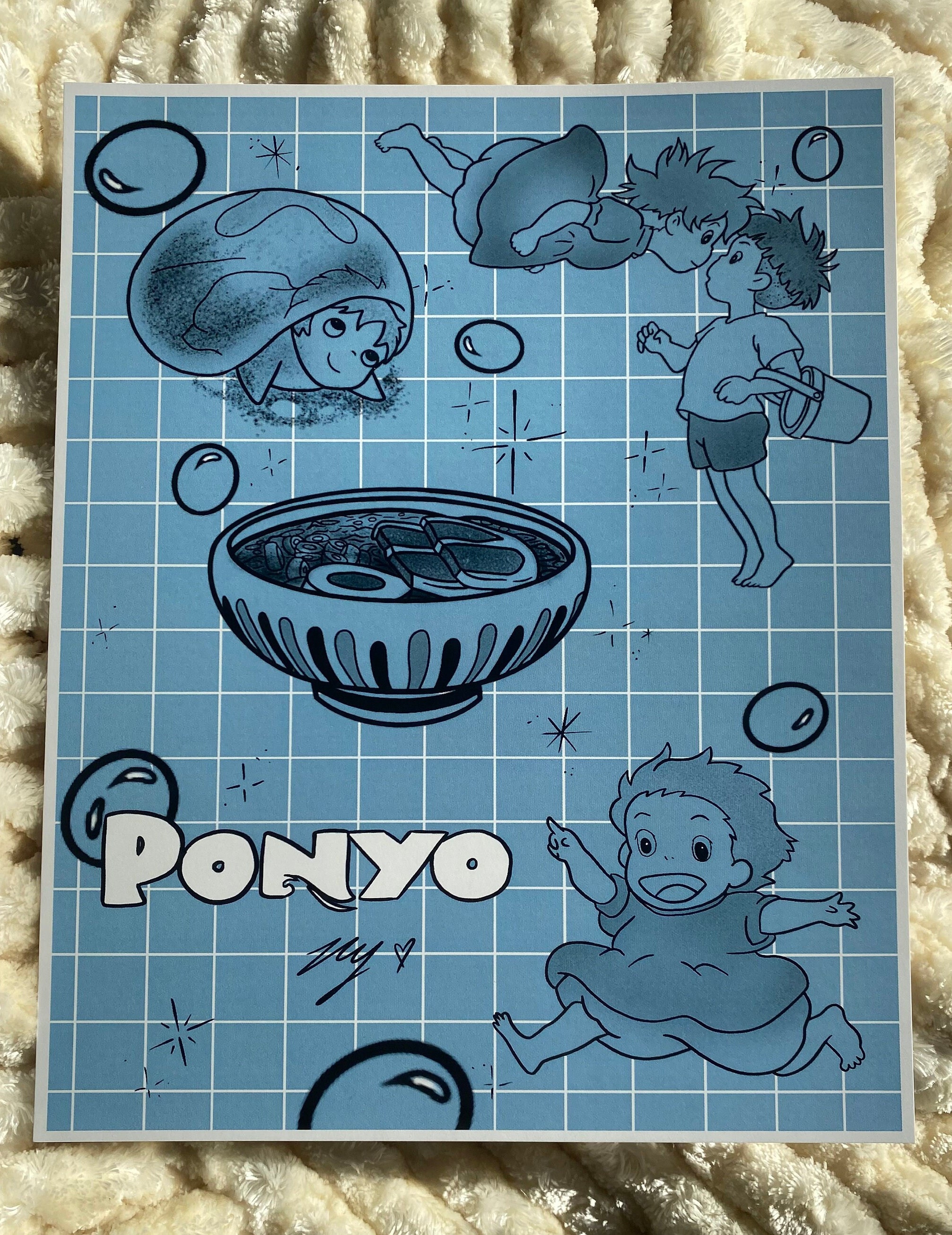Studio Ghibli Ponyo Inspired Flash Sheet Art Print | 8x10 Print | Satin ...