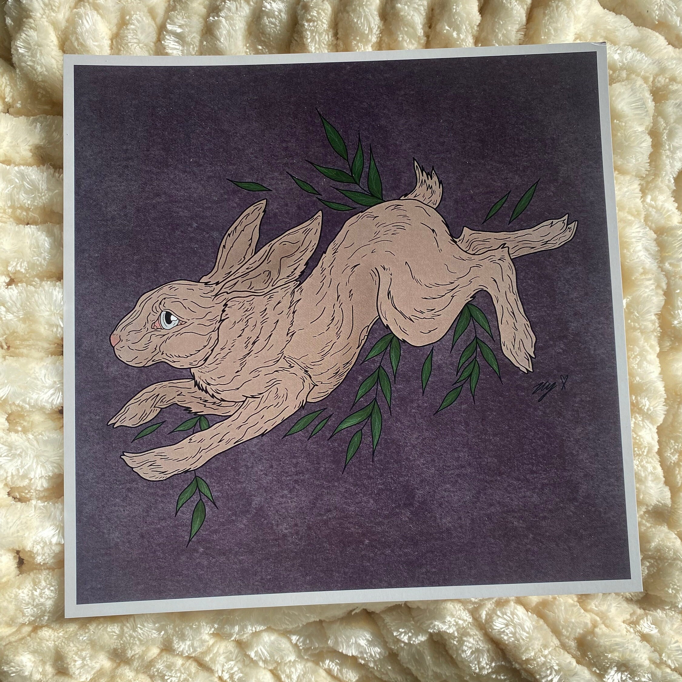 Running Hare Art Print | 8x8 & 6x6 Print | Satin Paper Finish - Etsy