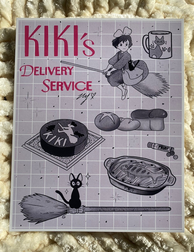 Studio Ghibli Kiki's Delivery Service Inspired Flash Sheet Art Print ...