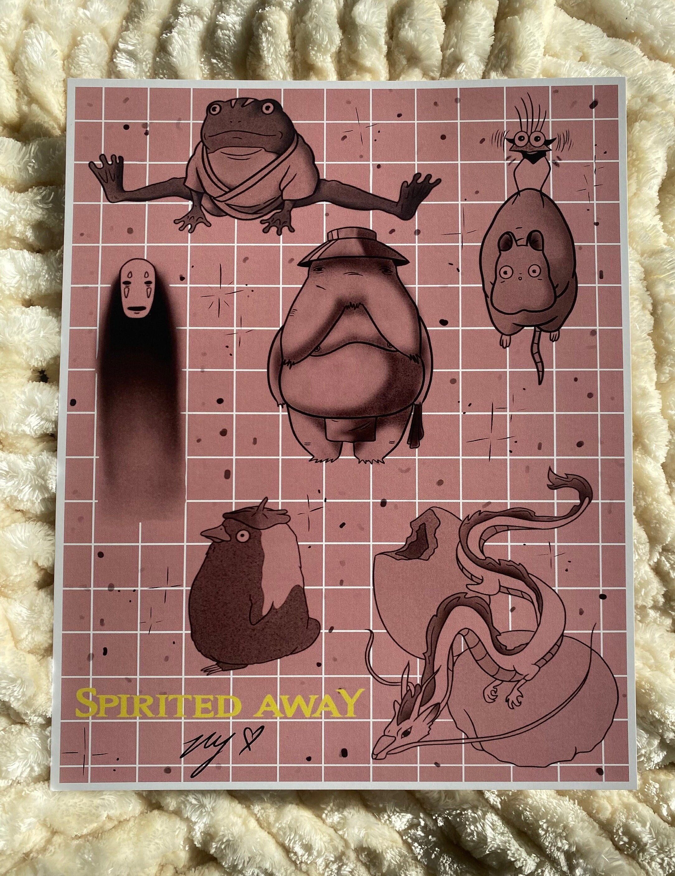 Studio Ghibli Spirited Away Inspired Flash Sheet Art Print | 8x10 Print ...