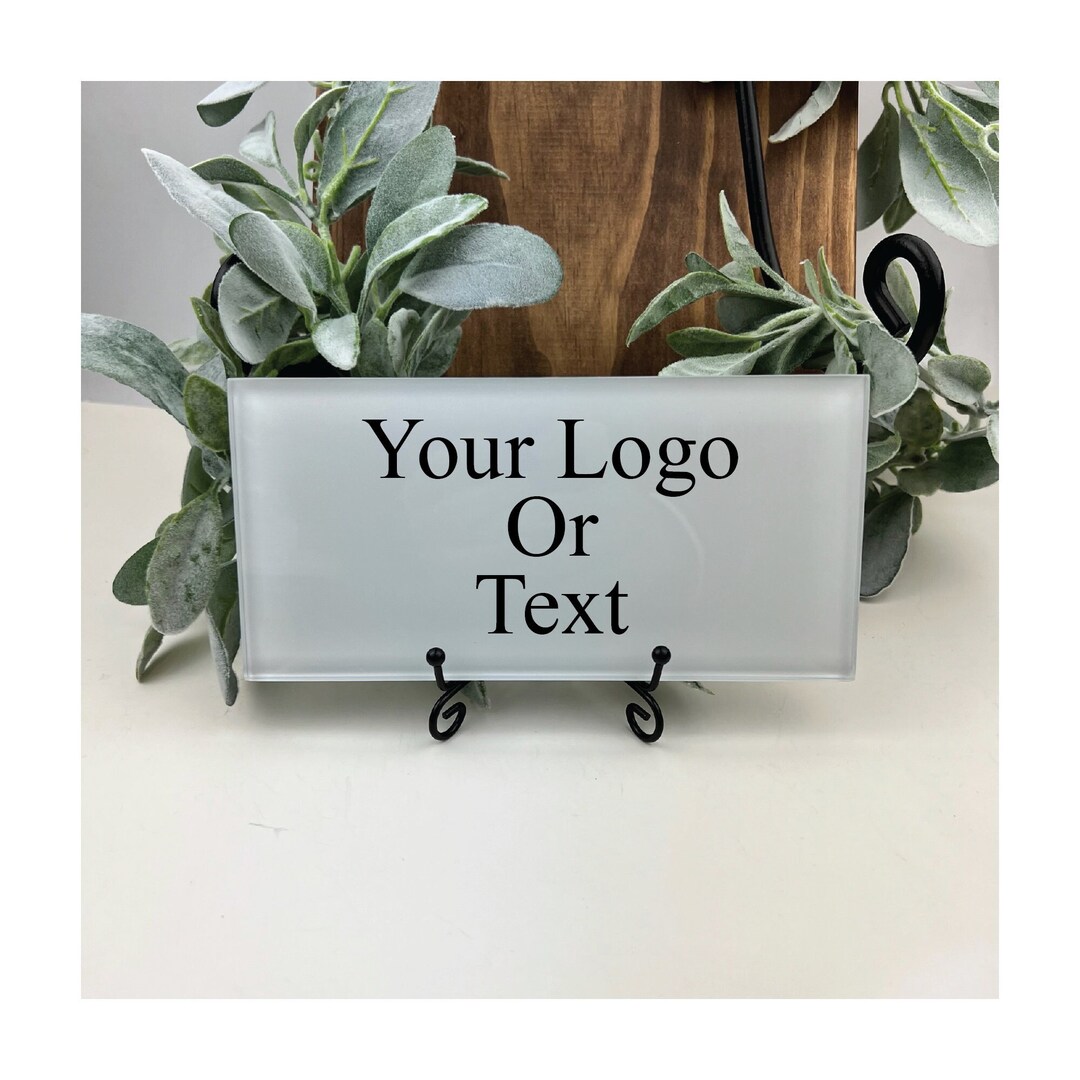 Custom Glass Tile - Your Logo or Text - Etsy