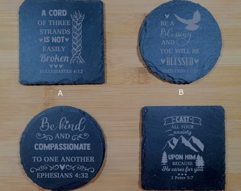 Wood Bible Verse Coasters Set of 4 - Etsy