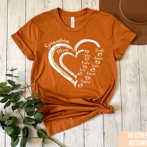 Custom Grandma Sweatshirt, Personalized Grandma Heart Shirt, Grandkids ...