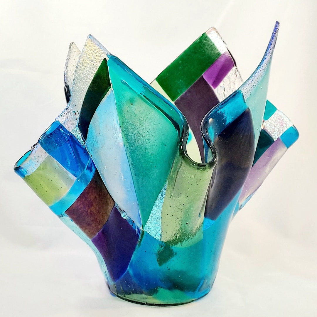 Folded Glass Vase - Etsy