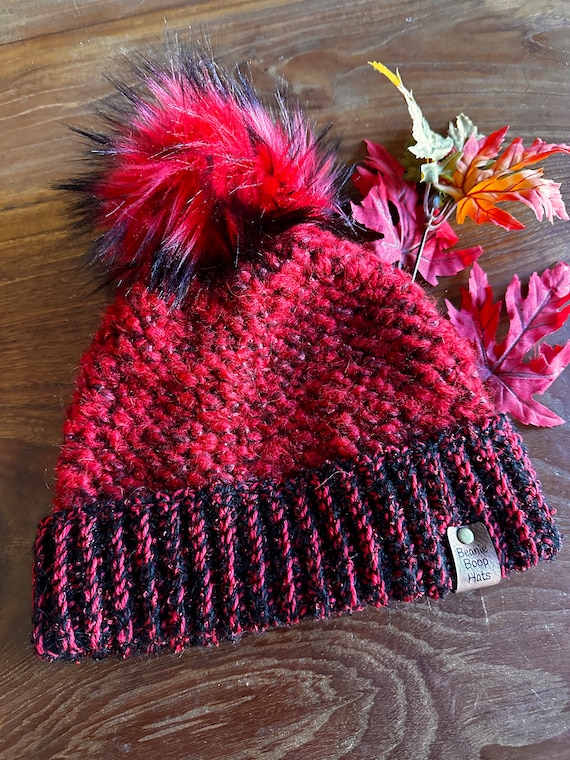 Red And Black Wool Cap