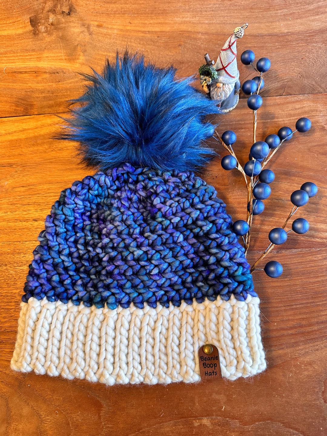 Handmade Indigo Blue Crochet Hat - the Lapis Hat - Warm Super Wash Wool ...