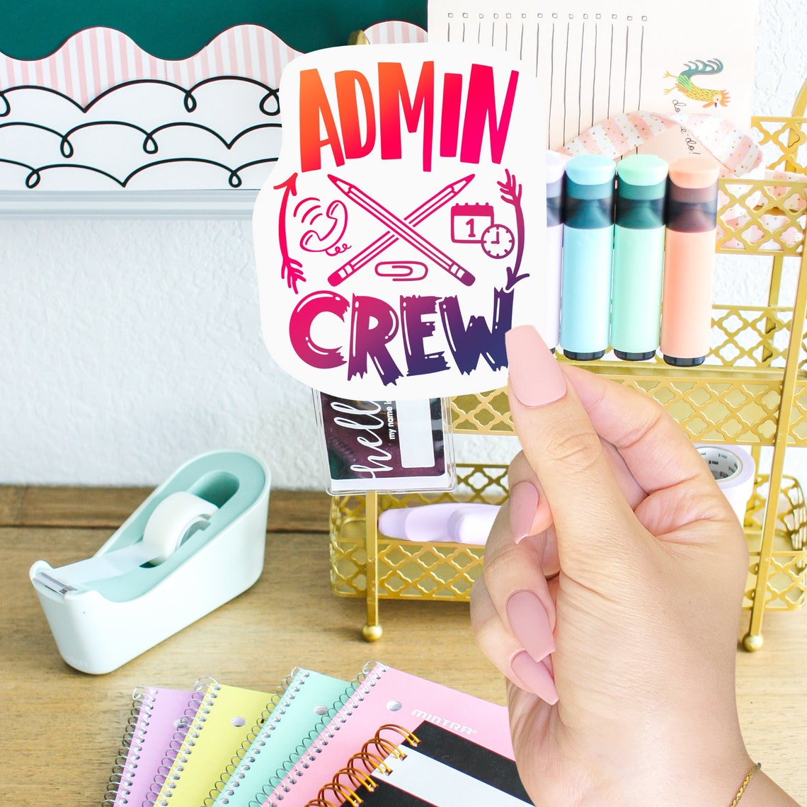Admin Sticker Admin Crew Admin Support Teacher Sticker - Etsy