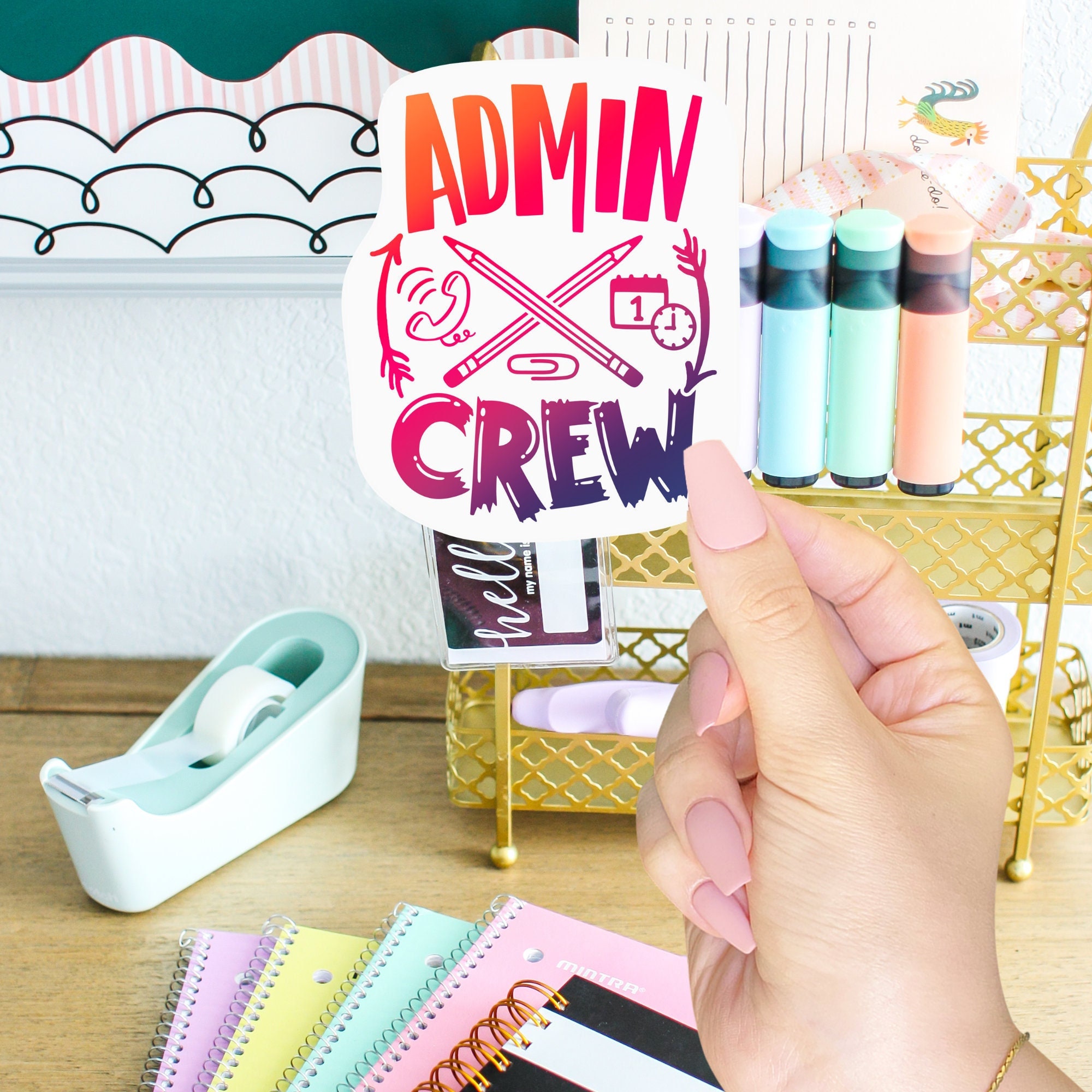 Admin Sticker Admin Crew Admin Support Teacher Sticker - Etsy