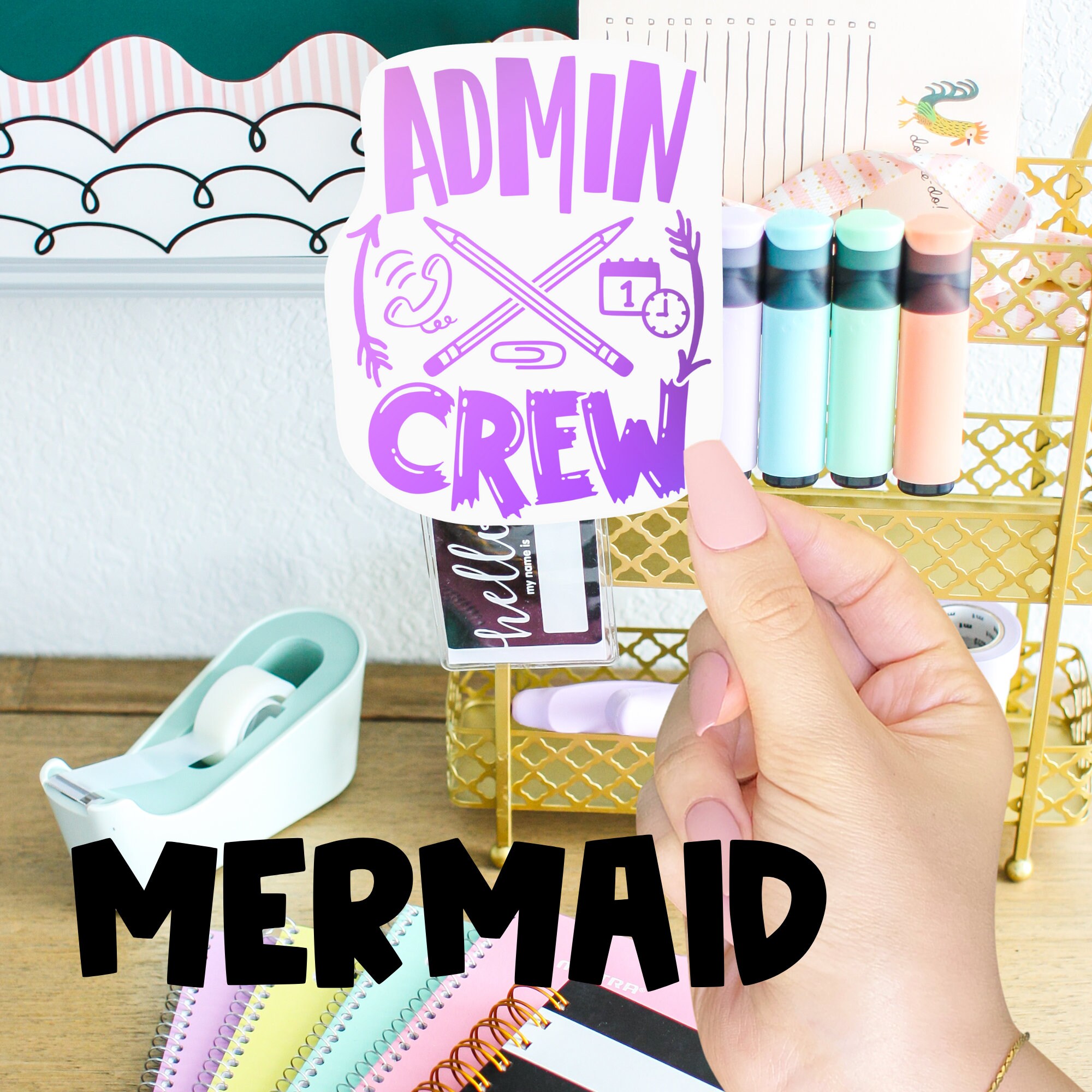 Admin Sticker Admin Crew Admin Support Teacher Sticker - Etsy