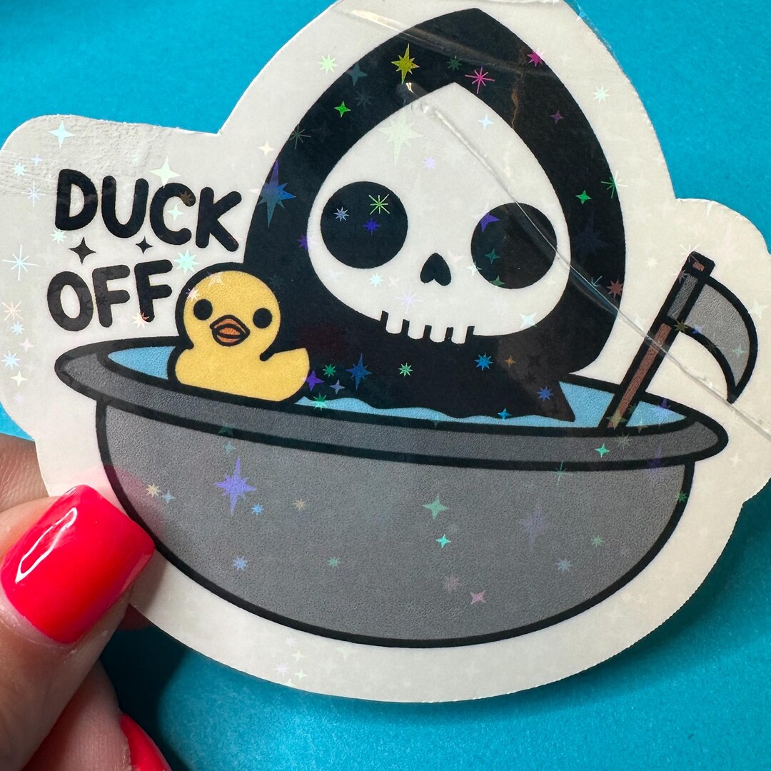 Grim Reaper in a Bath Tub and Rubber Ducky Duck off - Cute Skeleton ...