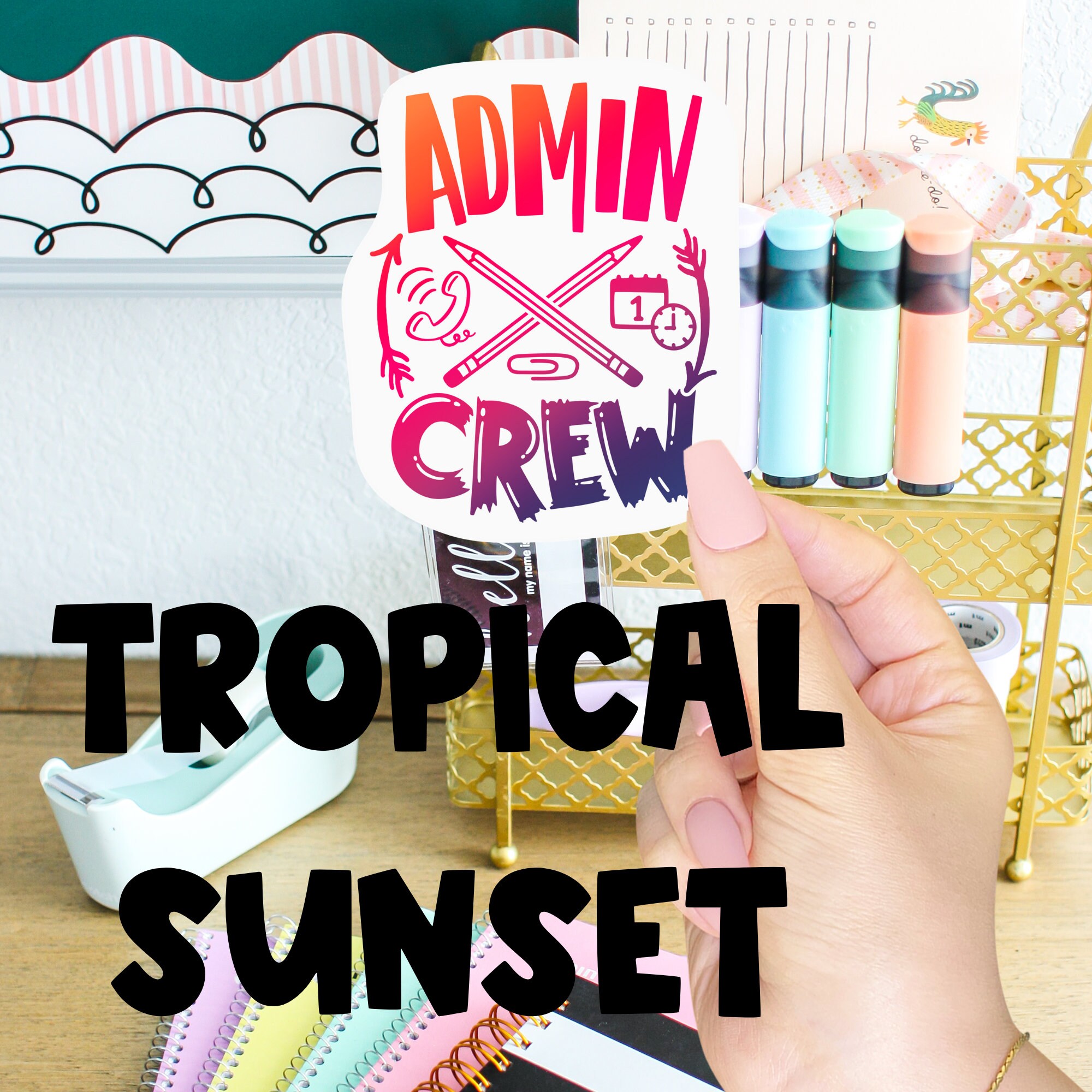 Admin Sticker Admin Crew Admin Support Teacher Sticker - Etsy