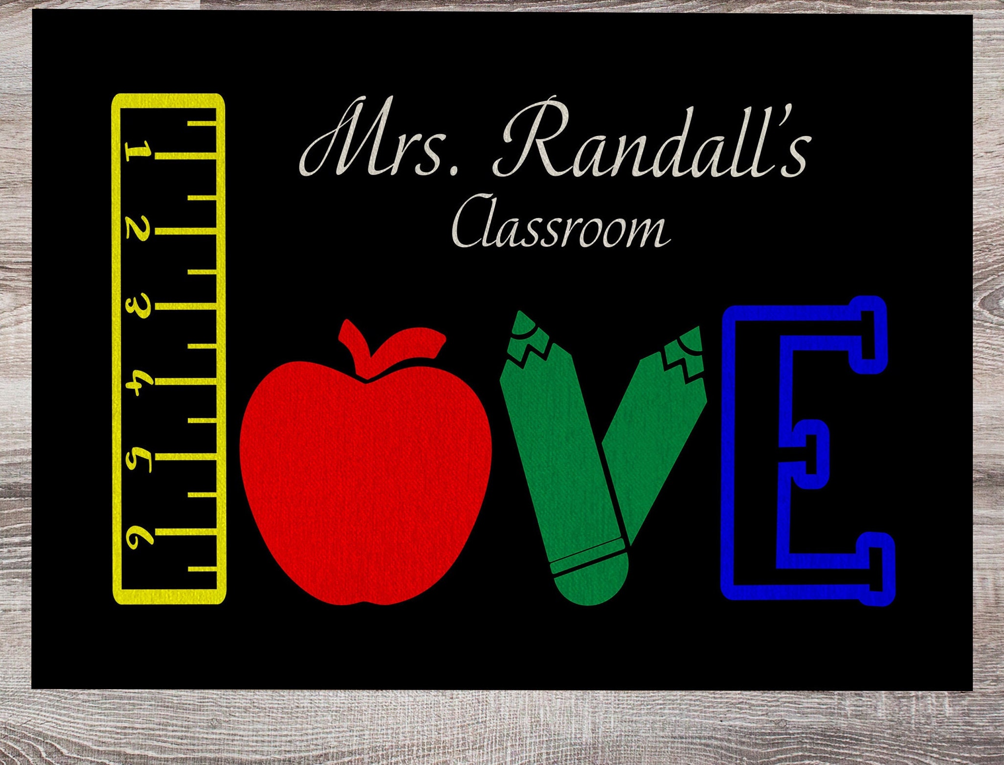 Teacher Door Mat | Love Word | Ruler Apple Mat | Indoor Outdoor Door ...