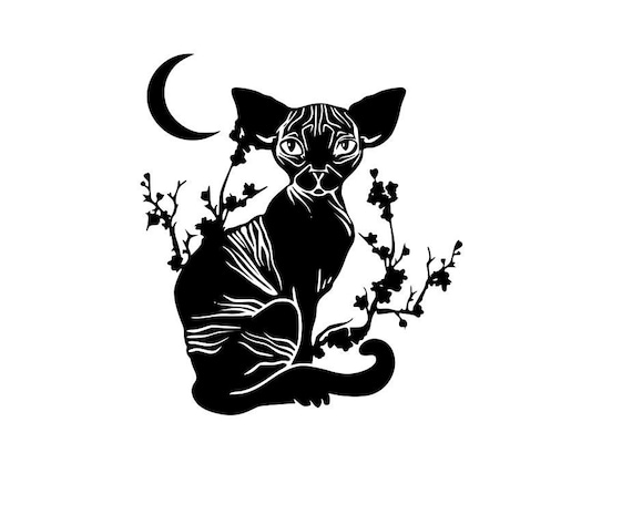 Sphynx Cat SVG Sphynx SVG Half-moon SVG Cat Svg Eps Dxf - Etsy