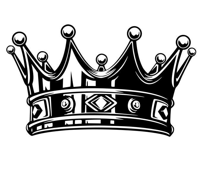 Tilted King Crown Clip Art