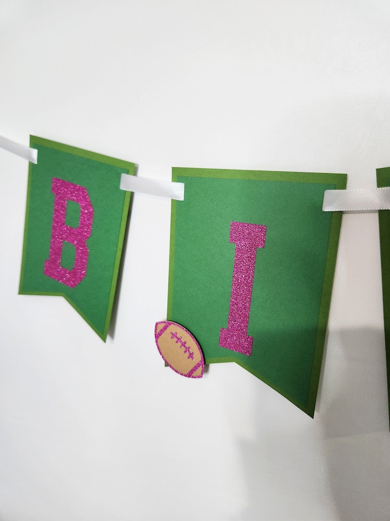 Football Birthday Banner Girl Pink Football Banner Pink First Football ...