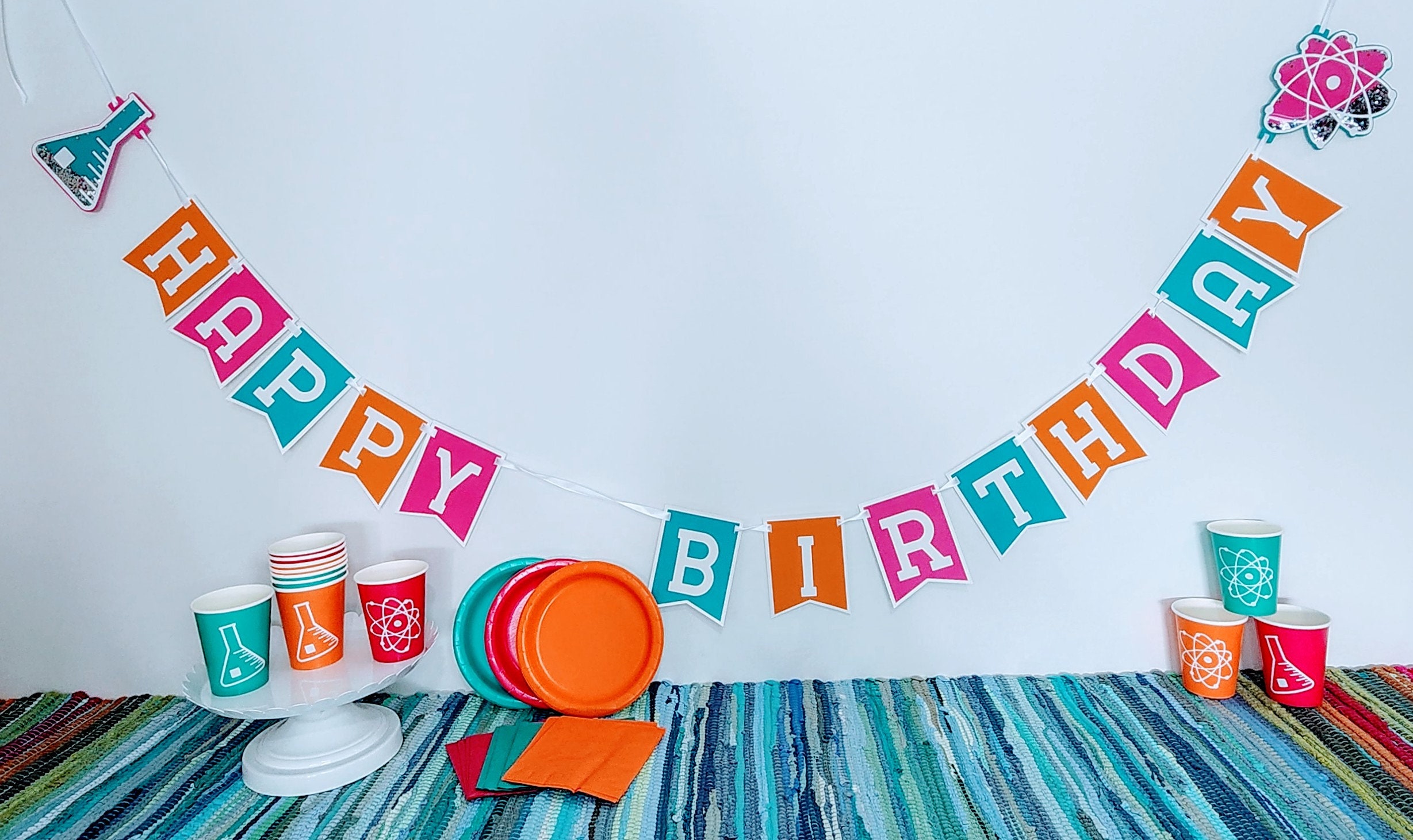 Science Birthday Partyware Set - 24 Piece Science Birthday Party in A ...