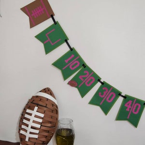 Pink Football Party Decor Pink Football Party Banner Women's Football ...