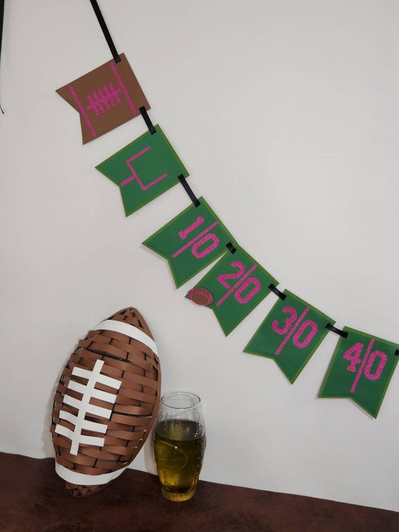 Pink Football Party Decor Pink Football Party Banner - Etsy