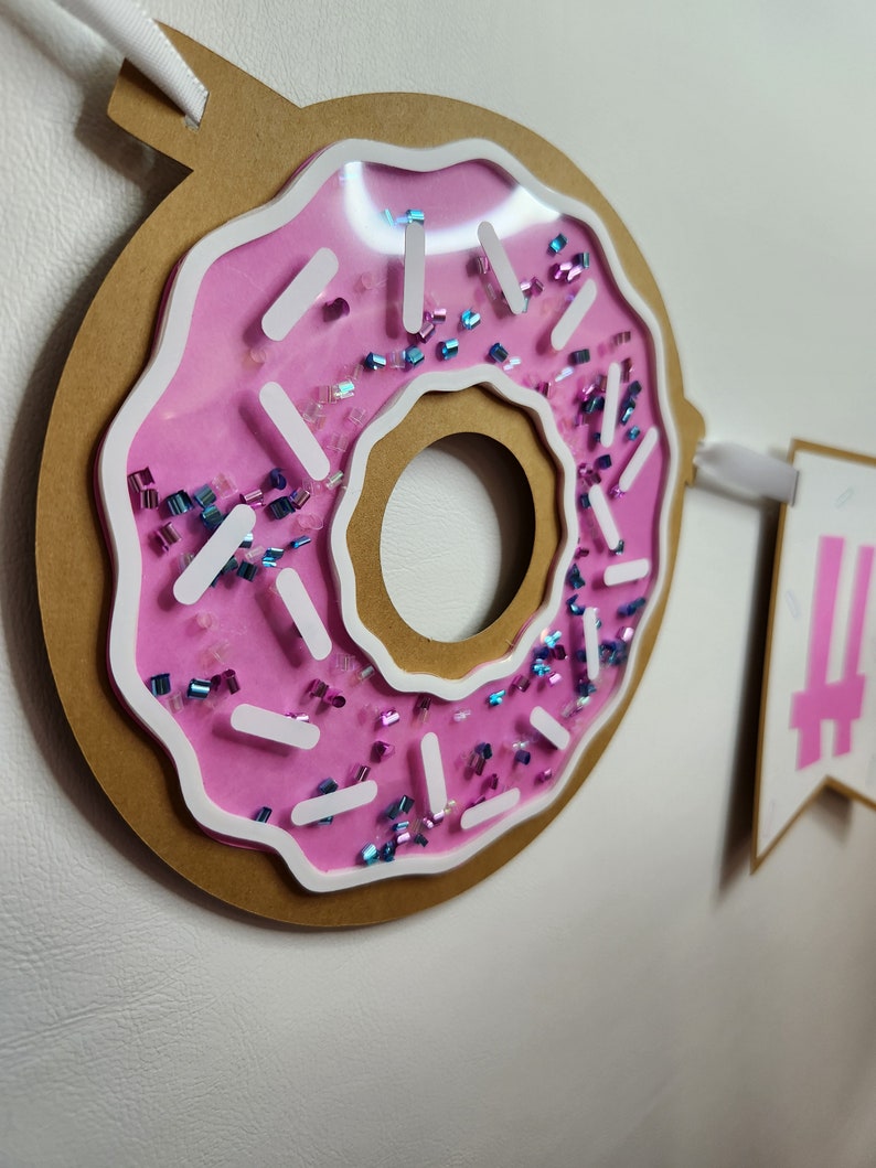 Donut Birthday Banner Two Sweet Birthday Banner Doughnut Birthday ...