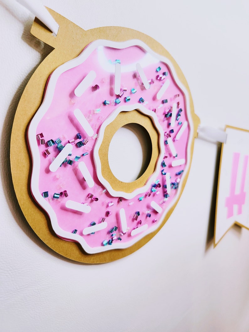 Sweet One Donut Birthday Banner Two Sweet Birthday Banner Doughnut ...