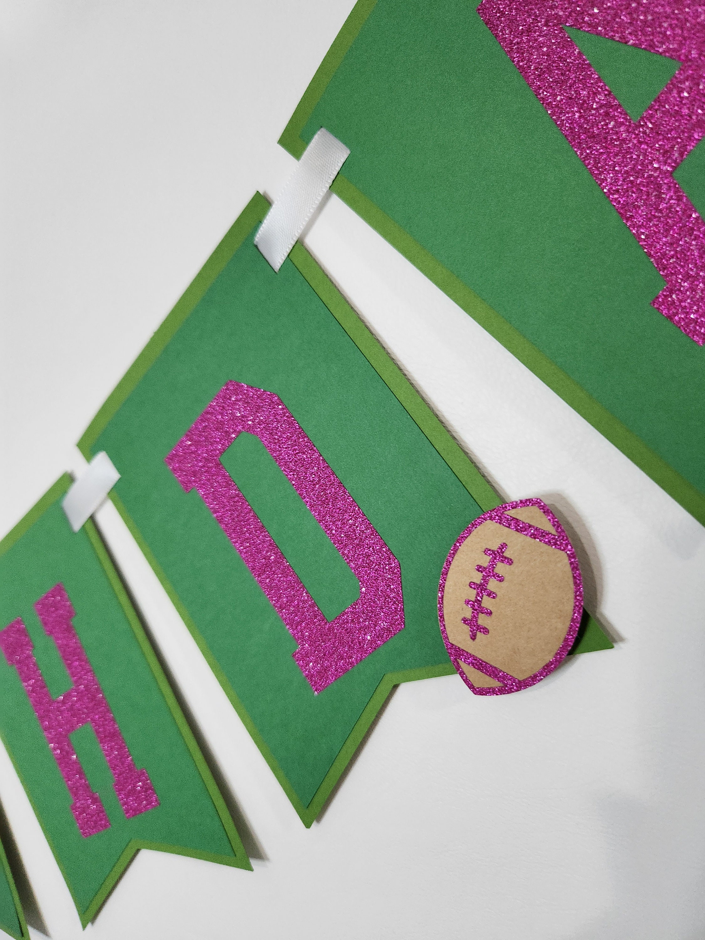 Football Birthday Banner Girl Pink Football Banner Pink First Football ...
