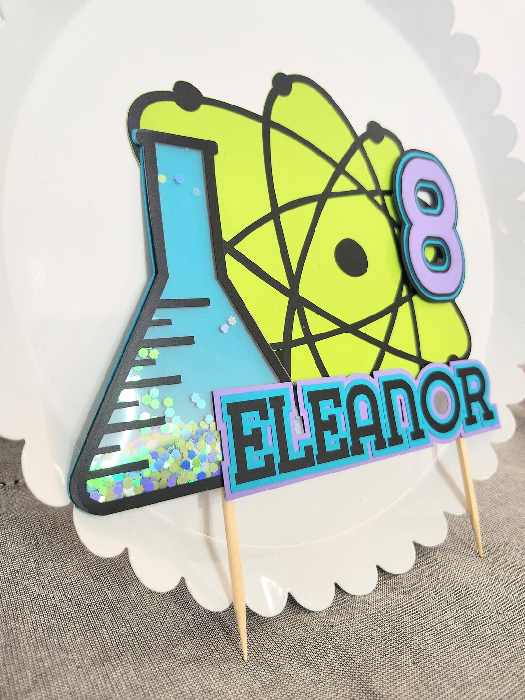 Mad Scientist Cake Topper Handmade Custom Science Birthday Cake Topper ...