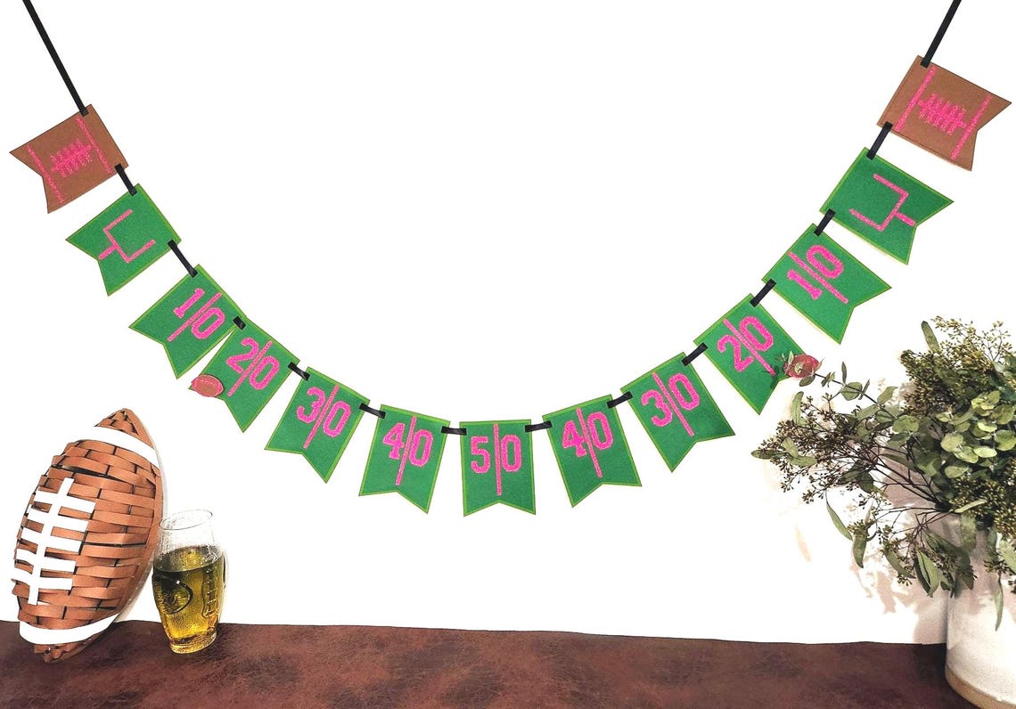 Pink Football Party Decor Pink Football Party Banner Women's Football ...