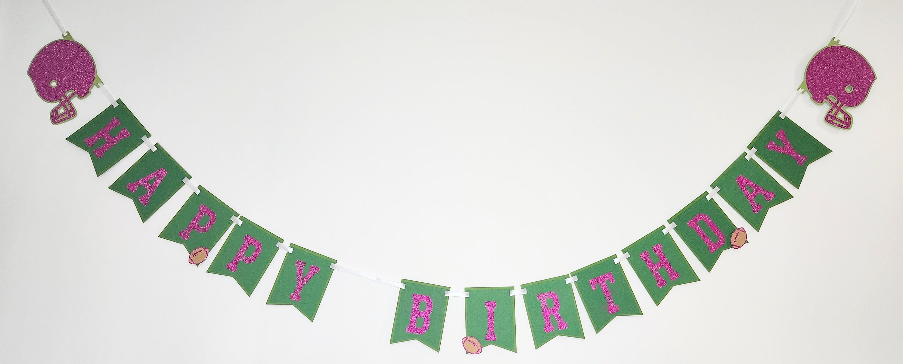 Football Birthday Banner Girl Pink Football Banner Pink First Football ...