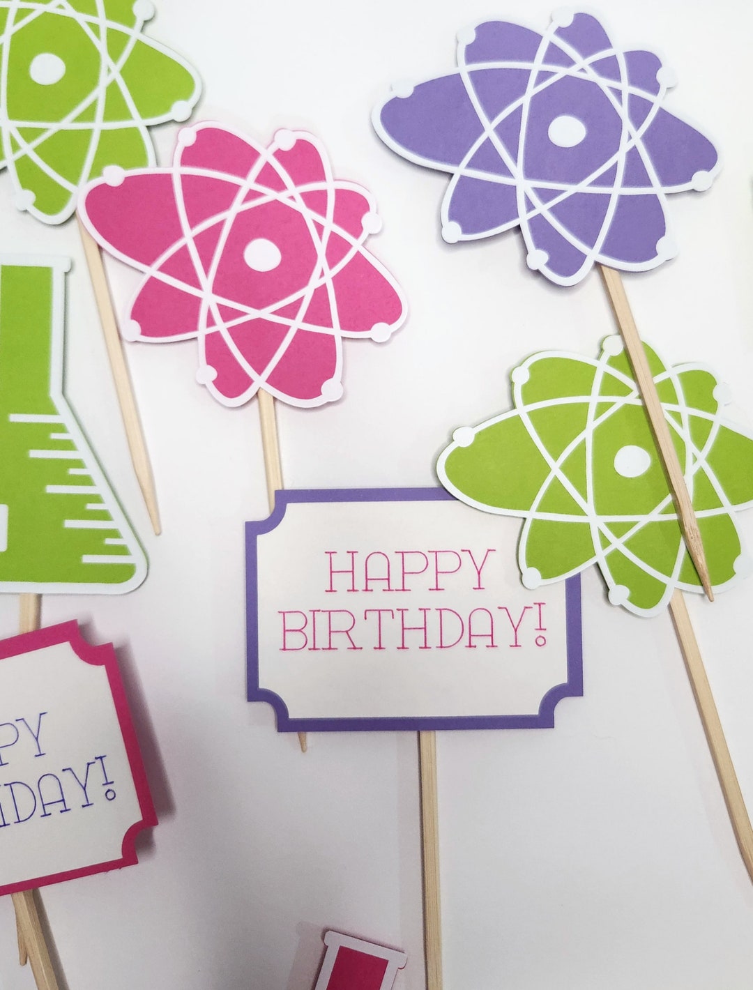 Science Birthday Cupcake Toppers - Mad Scientist Cupcake Toppers ...