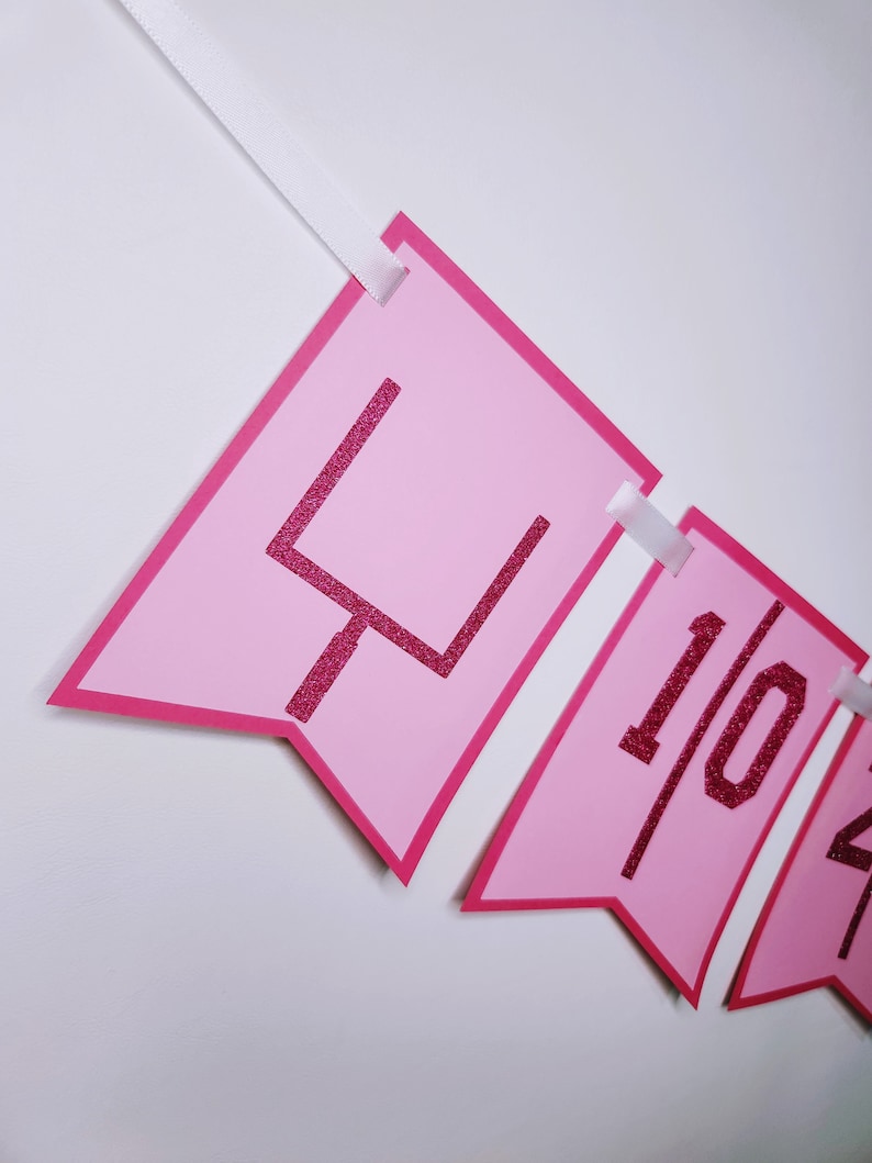Pink Football Birthday Banner Girl Football Birthday Decor - Etsy