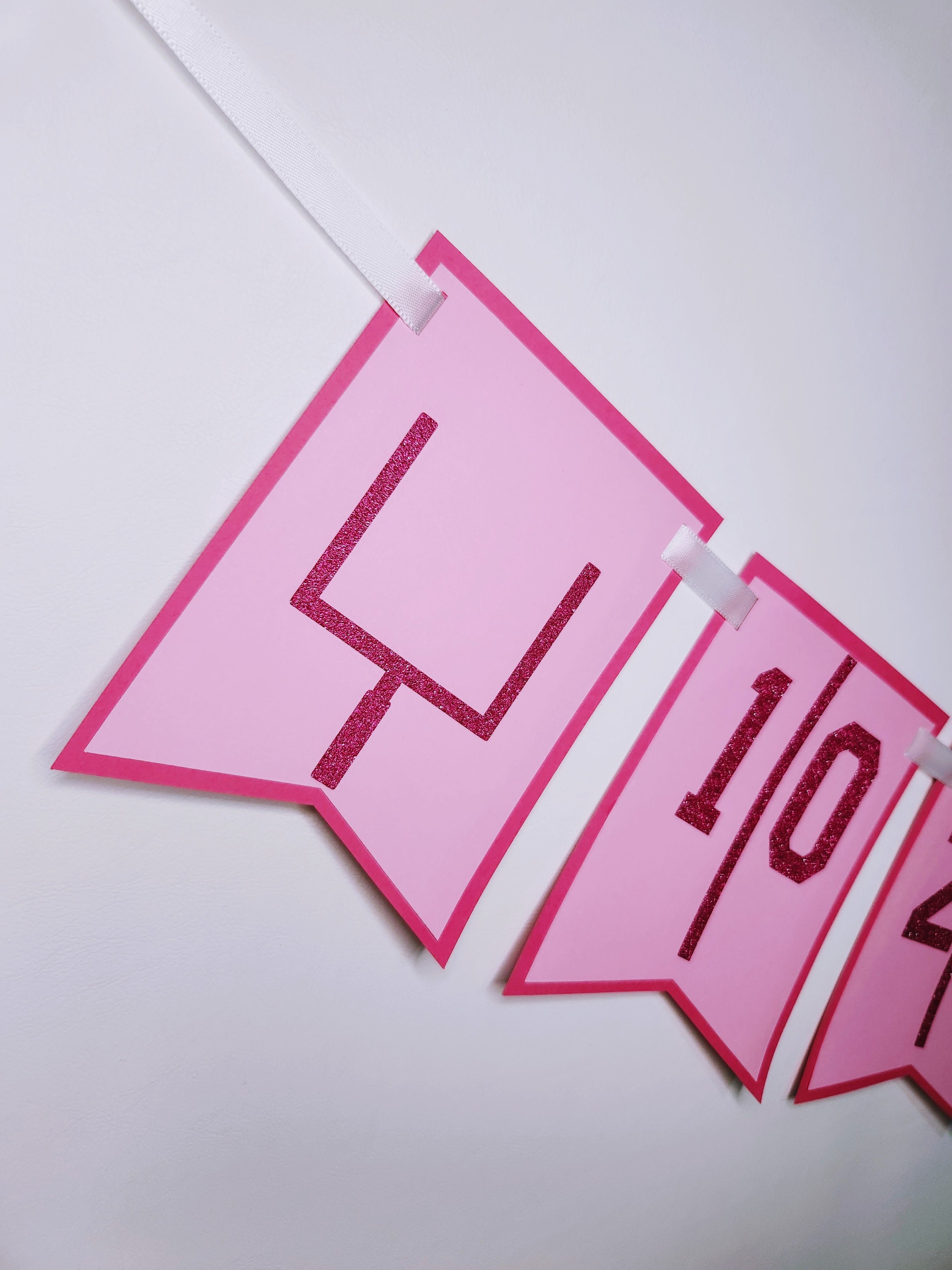 Pink Football Birthday Banner Girl Football Birthday Decor Girl First ...