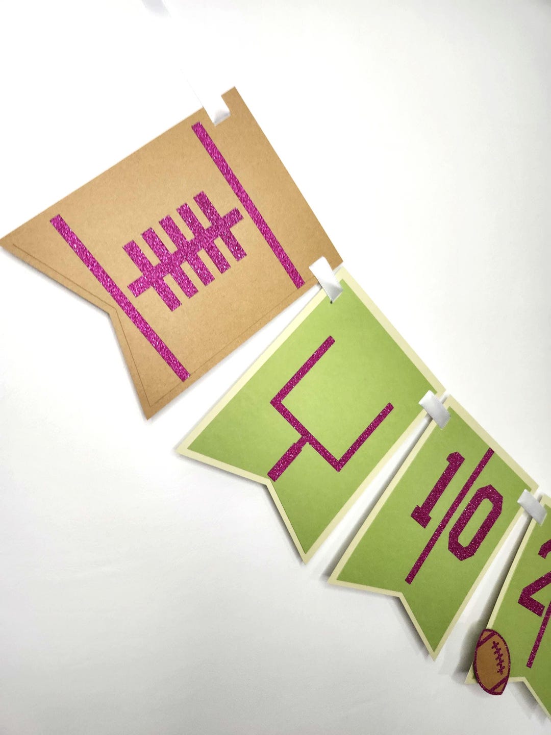 Pink Football Party Decor Pink Football Party Banner Girls Football ...