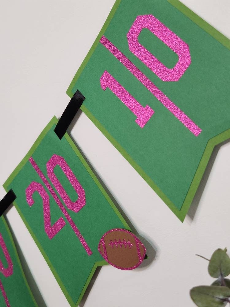Pink Football Party Decor Pink Football Party Banner Women's Football ...