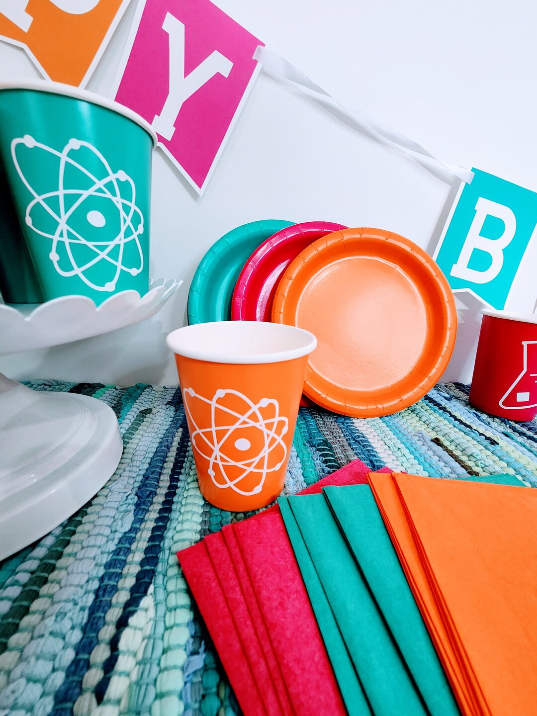 Science Birthday Partyware Set - 24 Piece Science Birthday Party in A ...