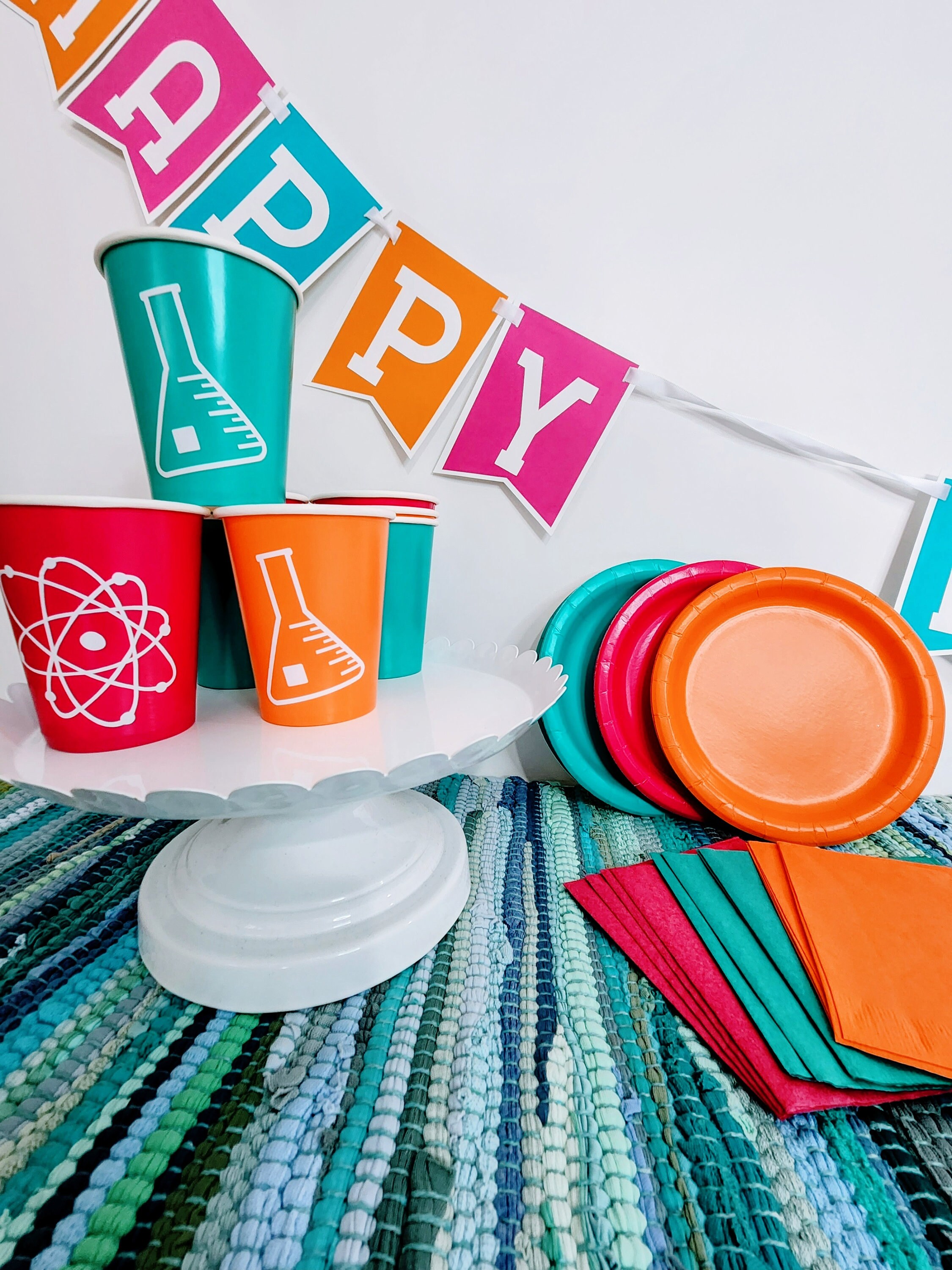 Science Birthday Partyware Set - 24 Piece Science Birthday Party in A ...