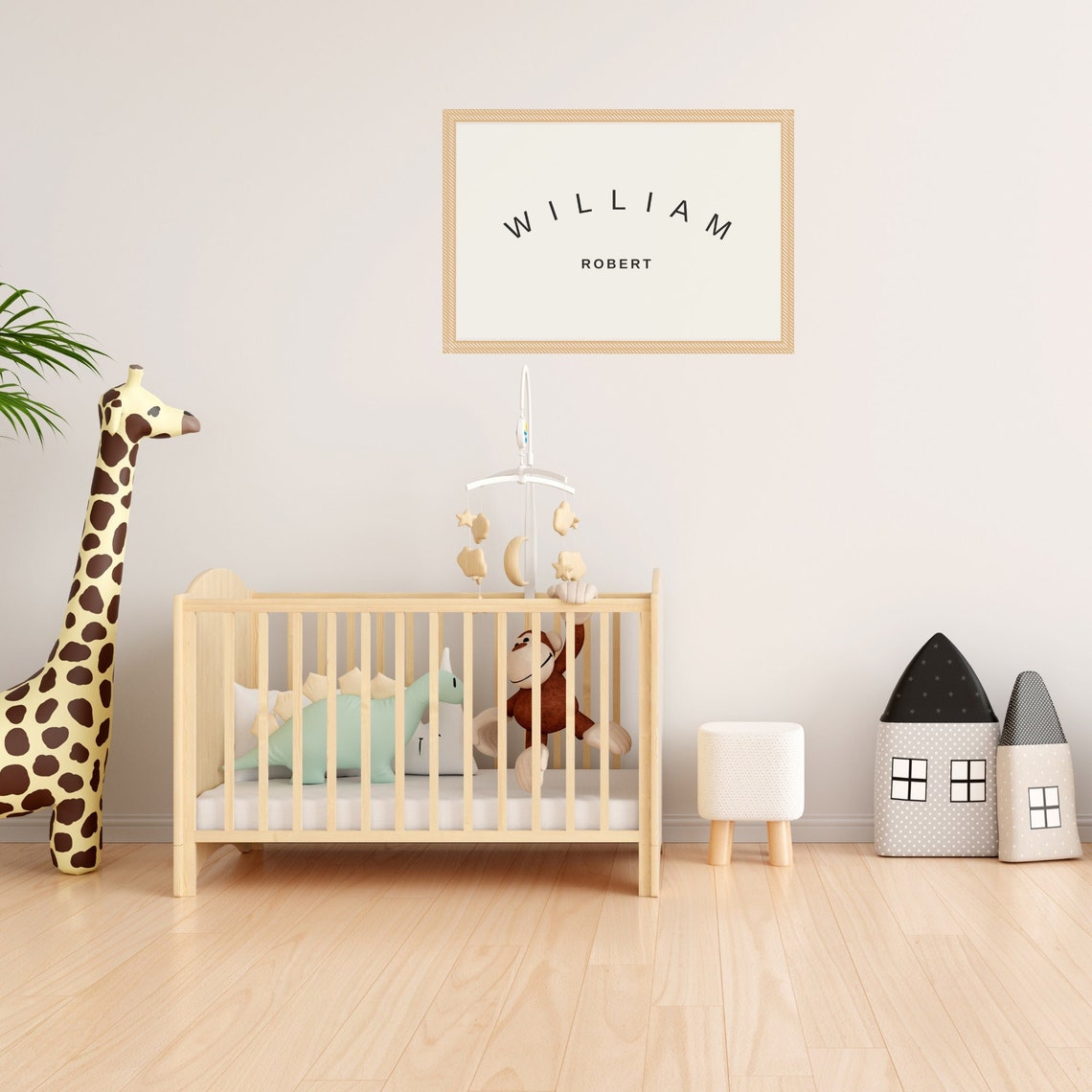 Minimalist Baby Name Modern Nursery Sign Customizable, Baby Room Wall ...